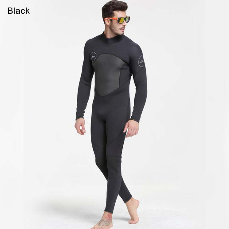 SBART Men's 3MM Winter Long Sleeve One Piece Diving Wetsuit